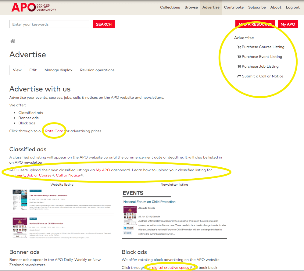 APO website updates – BLOG